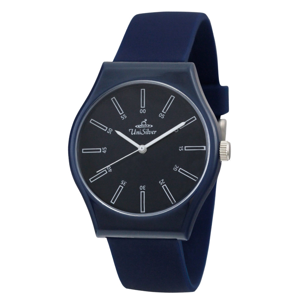 UniSilver TIME Men's Navy Blue Analog Rubber Watch KW3080-1004 | Shopee ...