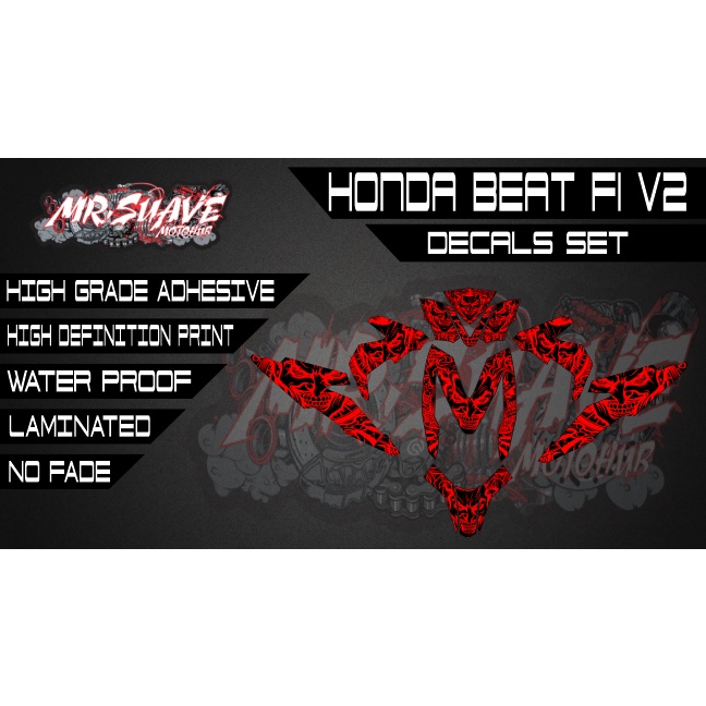 Honda Beat V2 FI Decals Set (Joker) | Shopee Philippines