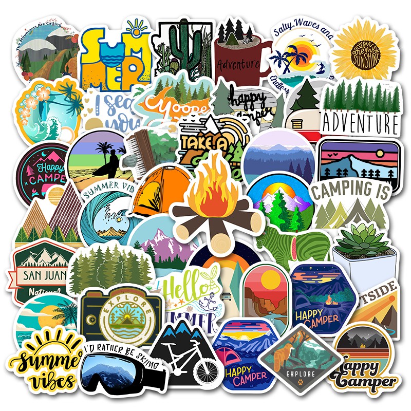 50Pcs/pack Field trip Stickers For Motorcycle Skateboard Laptop Luggage ...