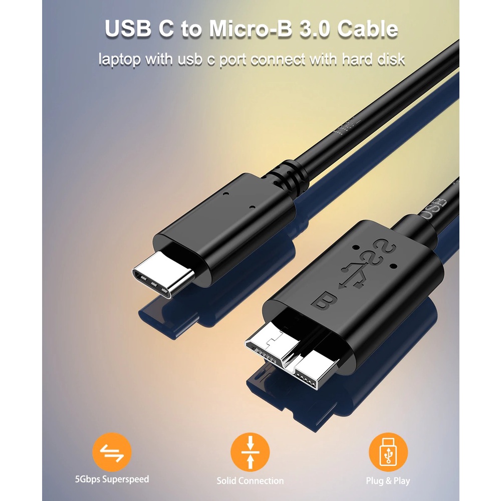 5GbpsTransmission Usb C To Micro B Cable Usb 3.1 Type C HDD Hard Disk ...