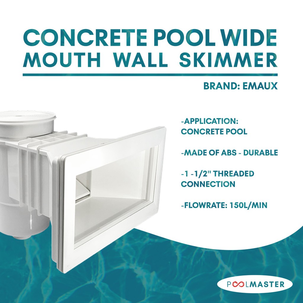 Emaux EM0020-RC Concrete Swimming Pool Wide Mouth Wall Skimmer | Shopee ...