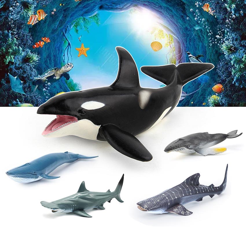 Miniature Simulation Whale Shark Toy Marine Biological Solid Model ...