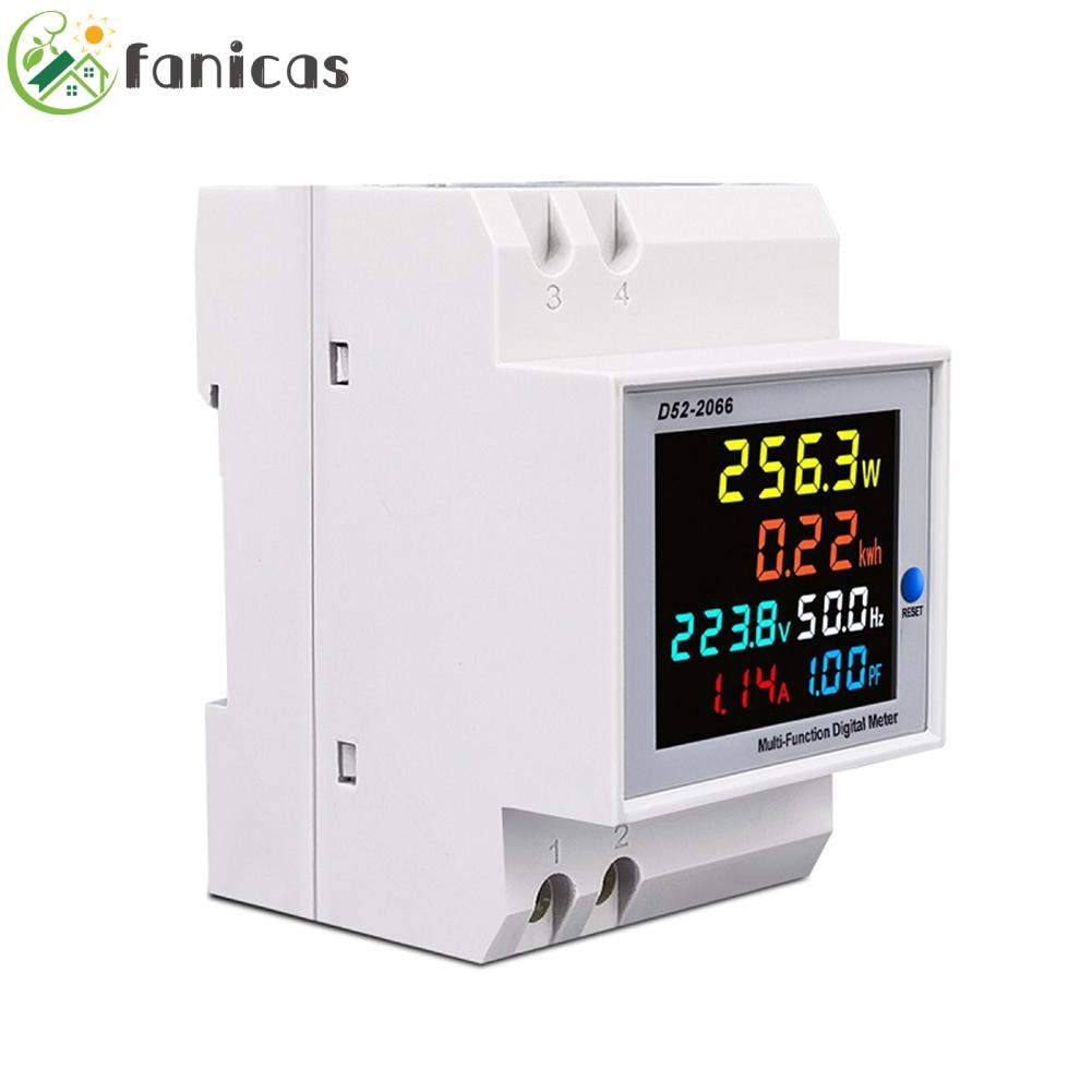 D52-2066 6 in 1 Din Rail Digital Single Phase Smart Energy Meter kWh AC ...
