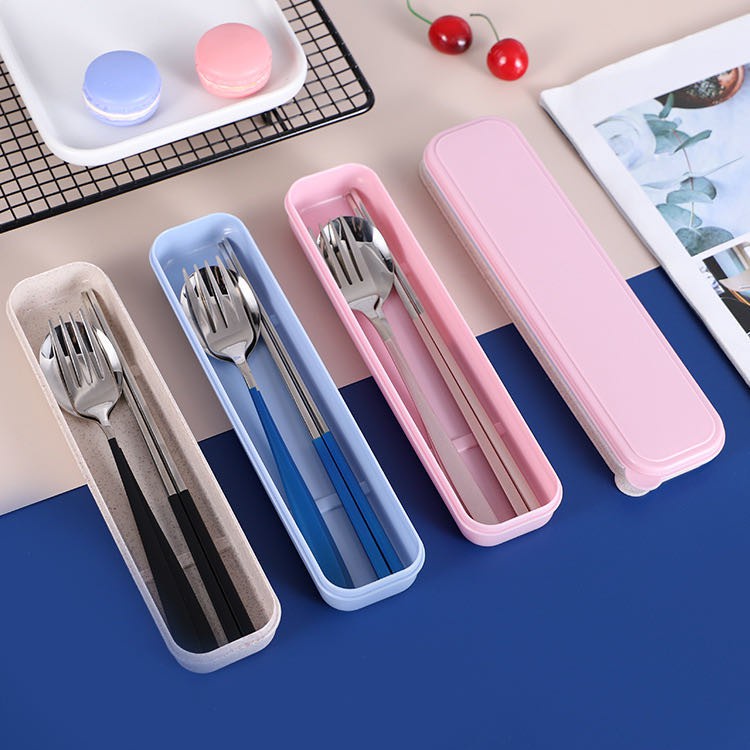 016 3in1 Chopsticks Spoon and Fork travel Creative Metal Cutlery Set ...