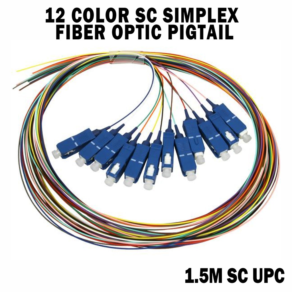 Fiber Optic 12 Core Sc/Upc Singlemode Multi-Colored Pigtails | Shopee ...