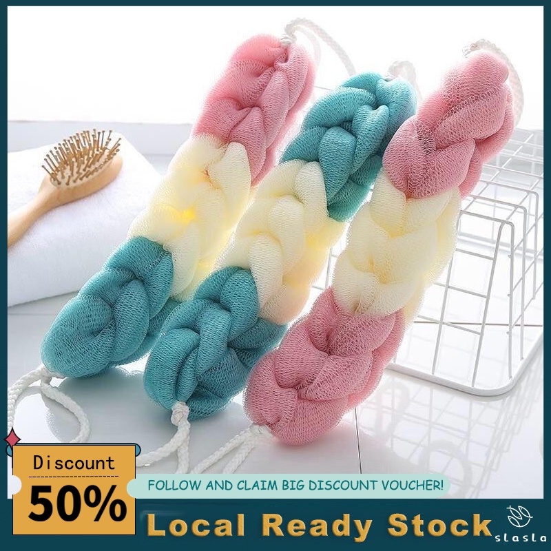 Body Exfoliate Puff Bath Sponge Scrub Mesh Net Ball Massage Ball Back ...