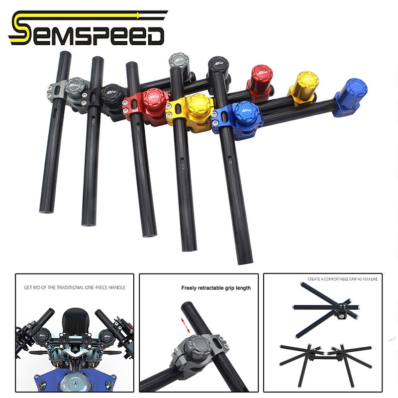 SEMSPEED Universal Motorcycle CNC 22mm Handlebar Handle Bar Fork Tube ...