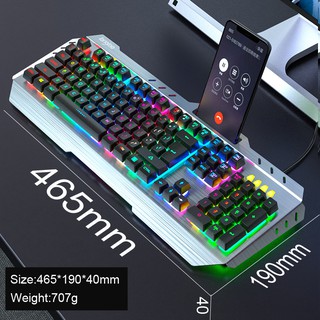 White LED light Backlight Gaming Keyboard and Mouse Combo Mechanical ...