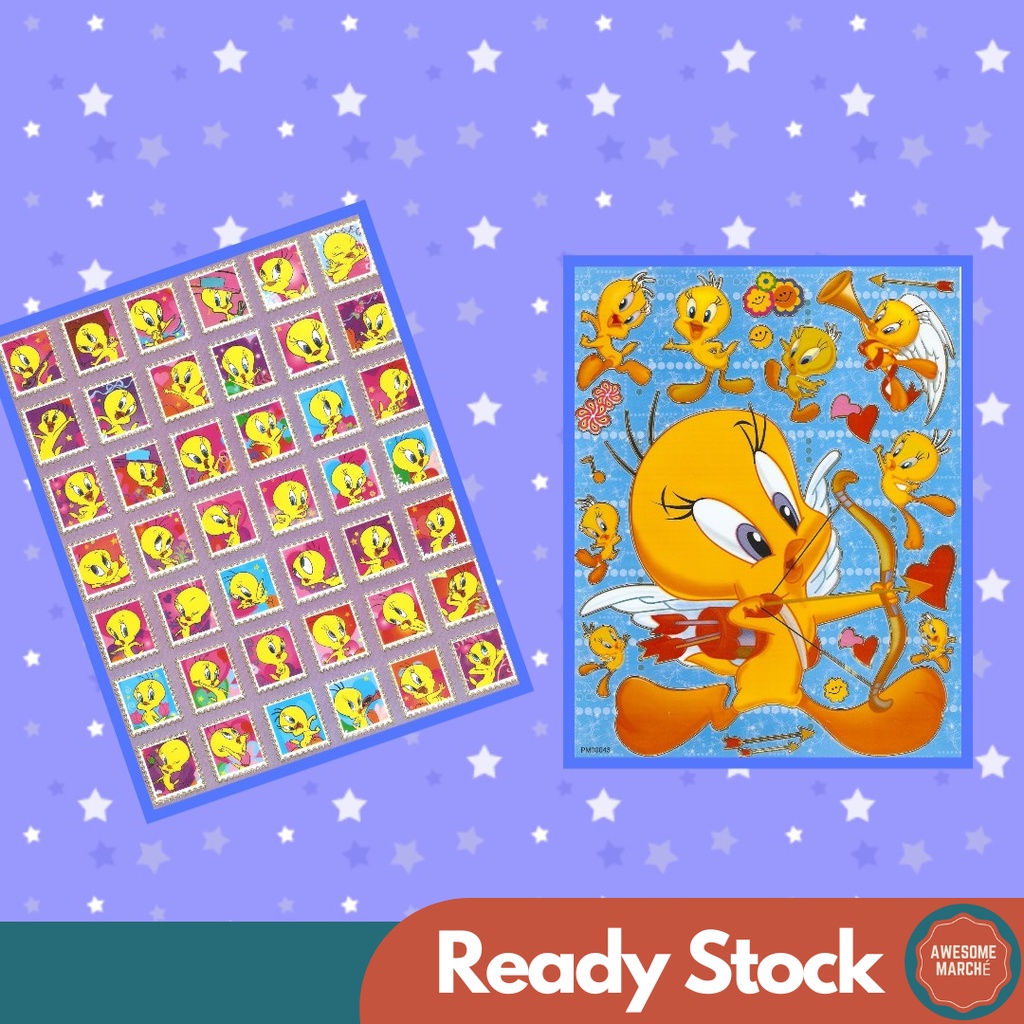 A4 Size PVC Removeable Stickers Tweety Bird Sticker Kartun Baby Craft ...