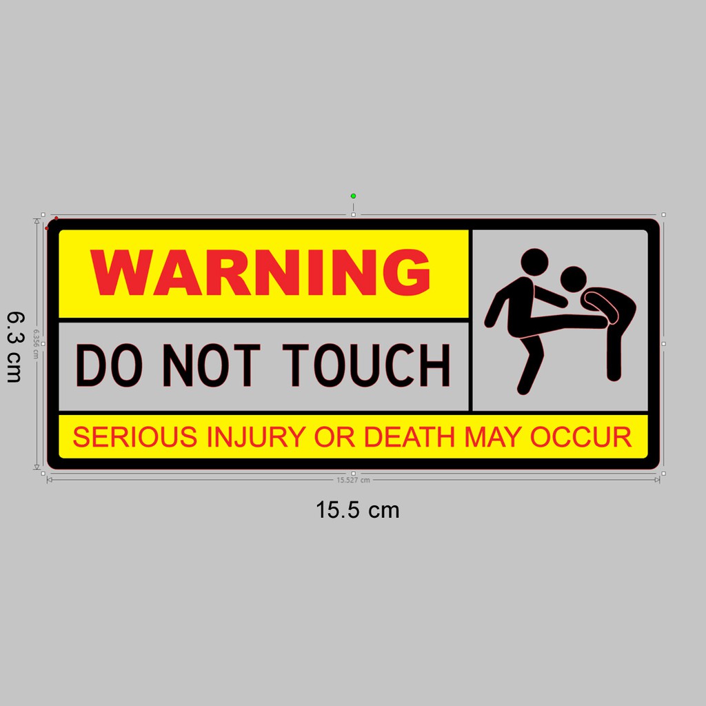 Pabile Funny Warning Do Not Touch Sticker Car Laptop Bumper MC Vinyl ...