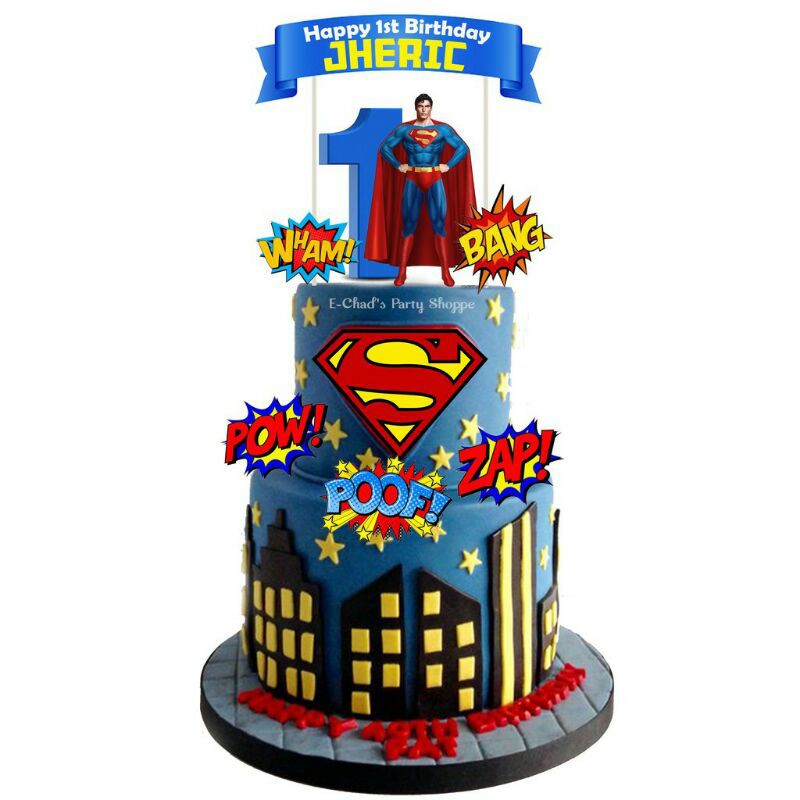 SUPERMAN THEME cake topper | Shopee Philippines
