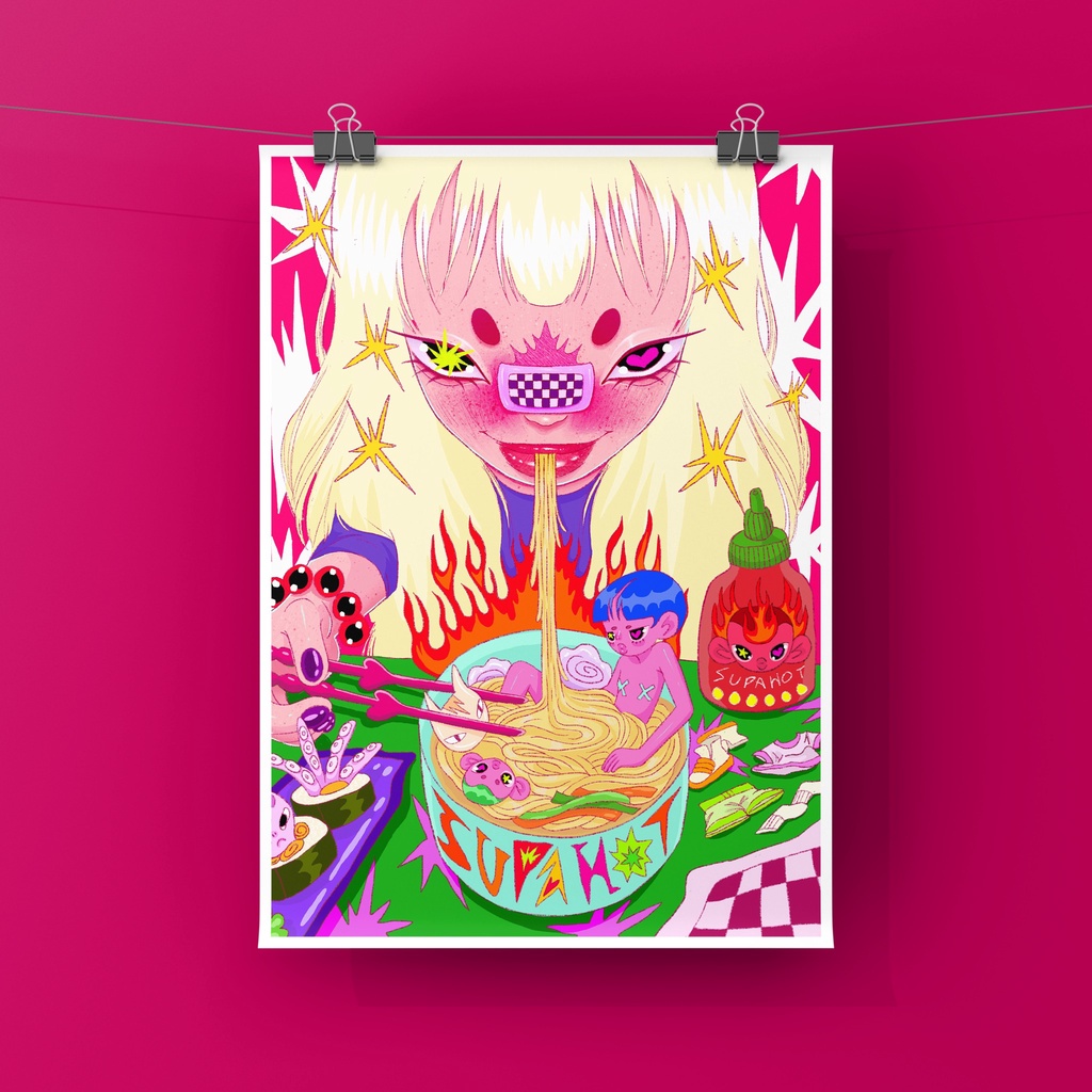 Supa Hot Art Printsticker By Jemima Grace Shopee Philippines
