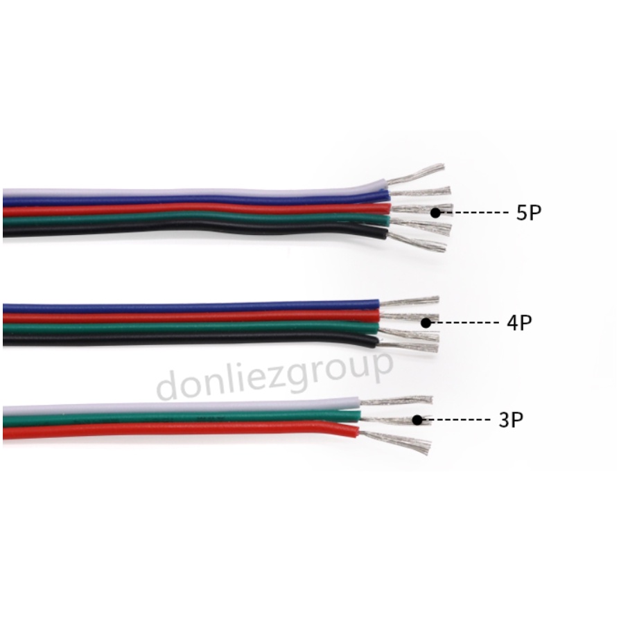 LED lamp with connecting wire 2 / 3 / 4 / 5 / 6p flat wire 22-18awg electronic wire lamp strip ...