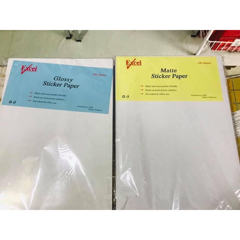 EXCEL STICKER PAPER 1 REAM 100 PCS Shopee Philippines
