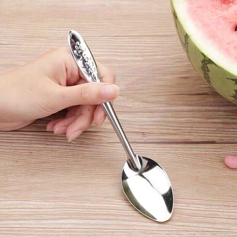 1pcs Stainless Steel Spoon Rose Print Long Spoon Spoon Eat Watermelon ...