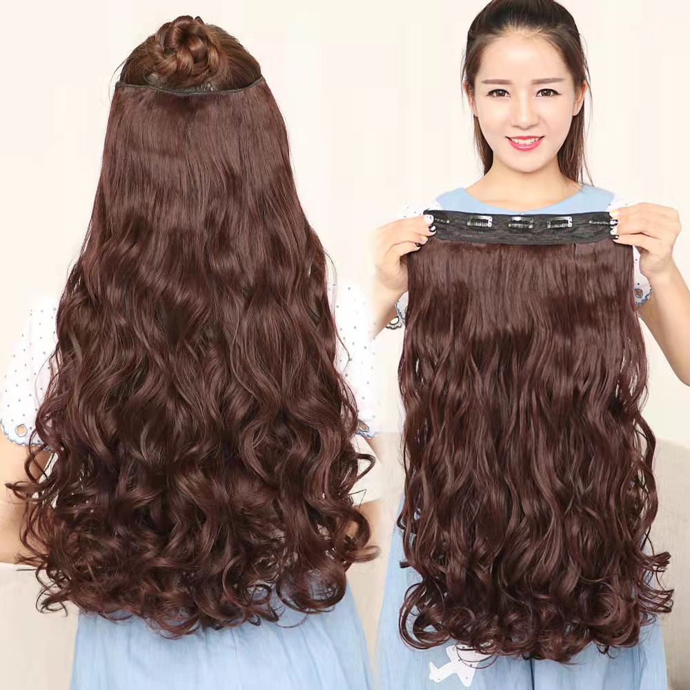 24 Inches Synthetic Straight Hair Extensions with 5 Clip in One Piece ...