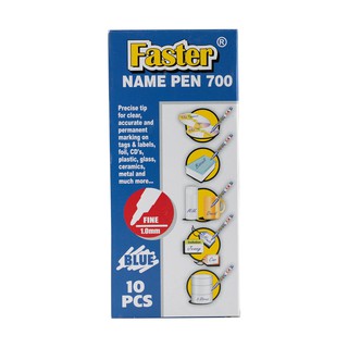 Faster Name Pen Permanent Marker 1.0mm Fine Blue 700 (10Pcs) | Shopee ...