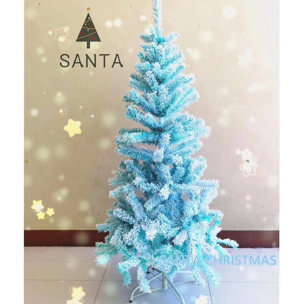 150cm/5ft and 180cm/6ft Aqua Blue Snow Artificial Christmas tree ...