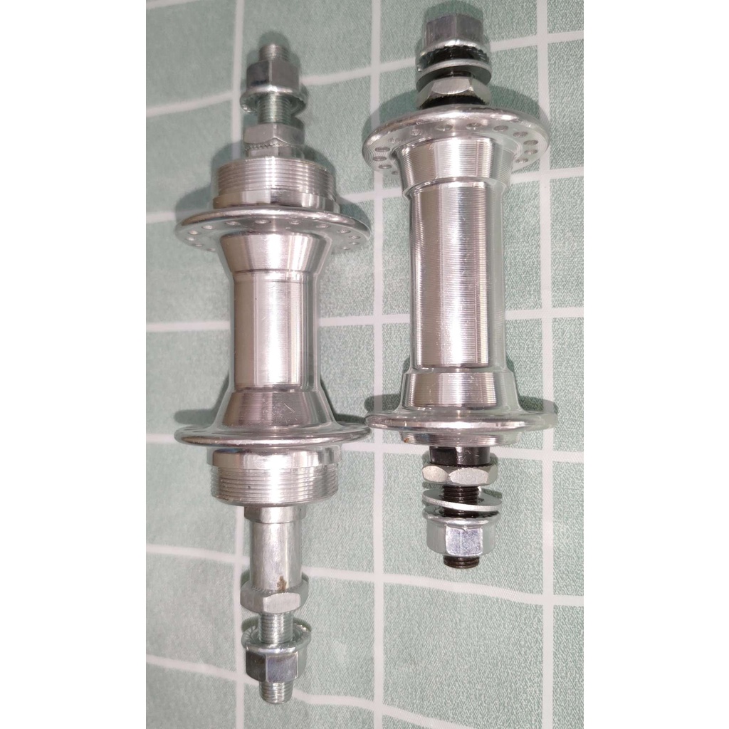 Bike Hubs Pair Front and Rear Bicycle MTB Hub Thread and Nut Type 36 ...