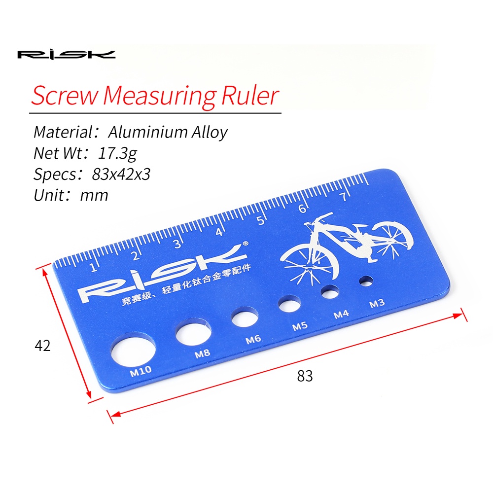 Risk Acrylic Bolt Nut Screw Measuring Caliper Ruler Bicycle M3/M4/M5/M6 ...