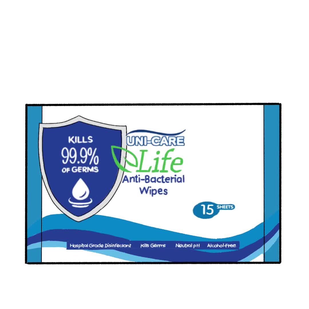 Uni-Care Life Anti-Bacterial Wipes 15's Pack of 1 | Shopee Philippines