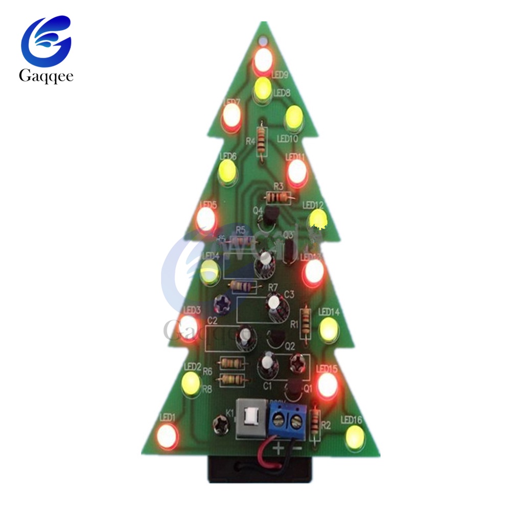 Occkic DIY Kit Christmas Trees LED Circuit Electronic PCB Board Red ...