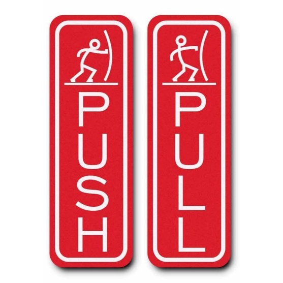 pull push sticker set in a4 size laminated | Shopee Philippines