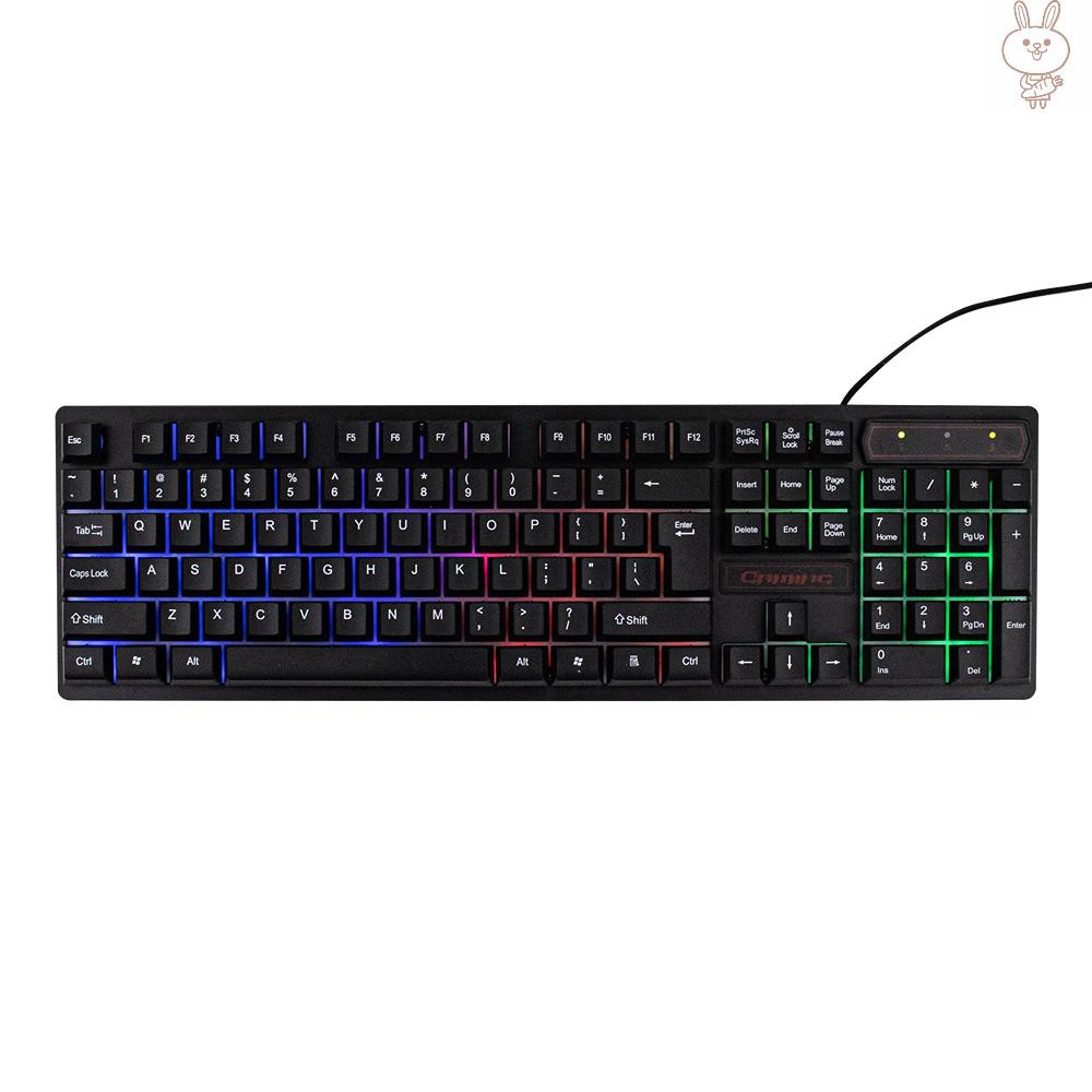 New KR-6300 USB Wired Keyboard Gaming Keyboard 104 Keys Three-color ...
