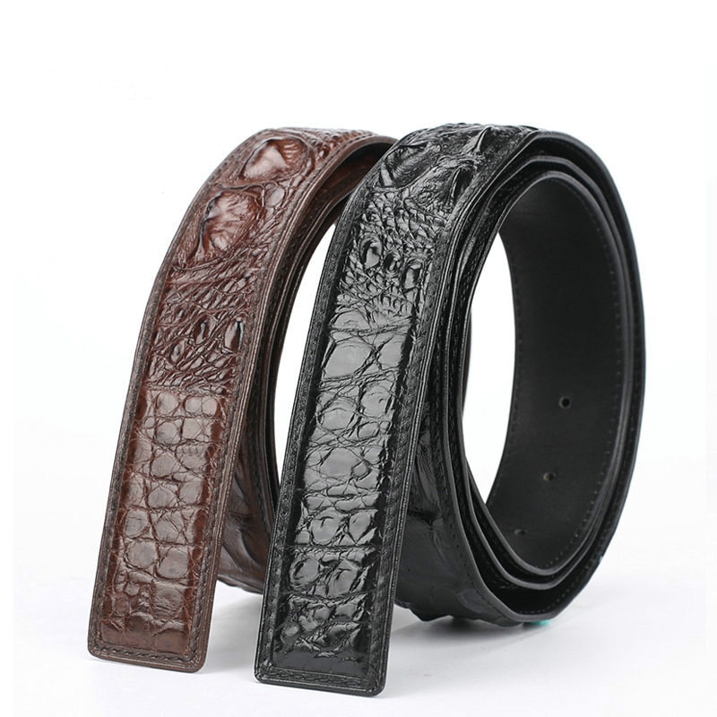 Thai crocodile leather no splicing men's headless automatic belt ... Thai crocodile leather no splicing men's headless automatic belt ...