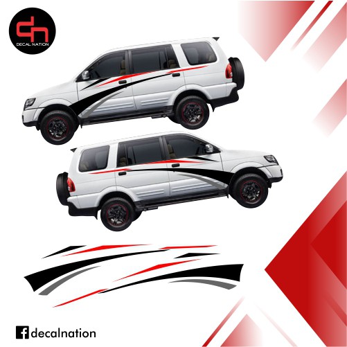 Isuzu Crosswind Both Side Decals Black,Gray and Red Color Cut OuT Vinyl ...