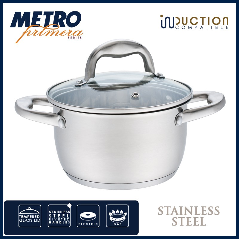 Metro Stainless Steel Casserole with Lid MPCW 1805 | Shopee Philippines