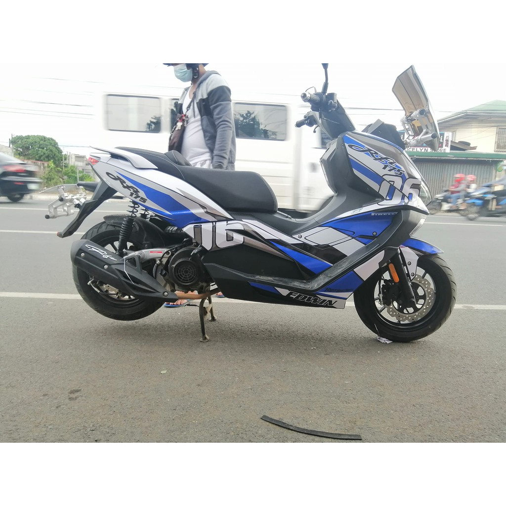 Decals, Sticker, Motorcycle Decals Rusi Rfi 175, blue and white design ...