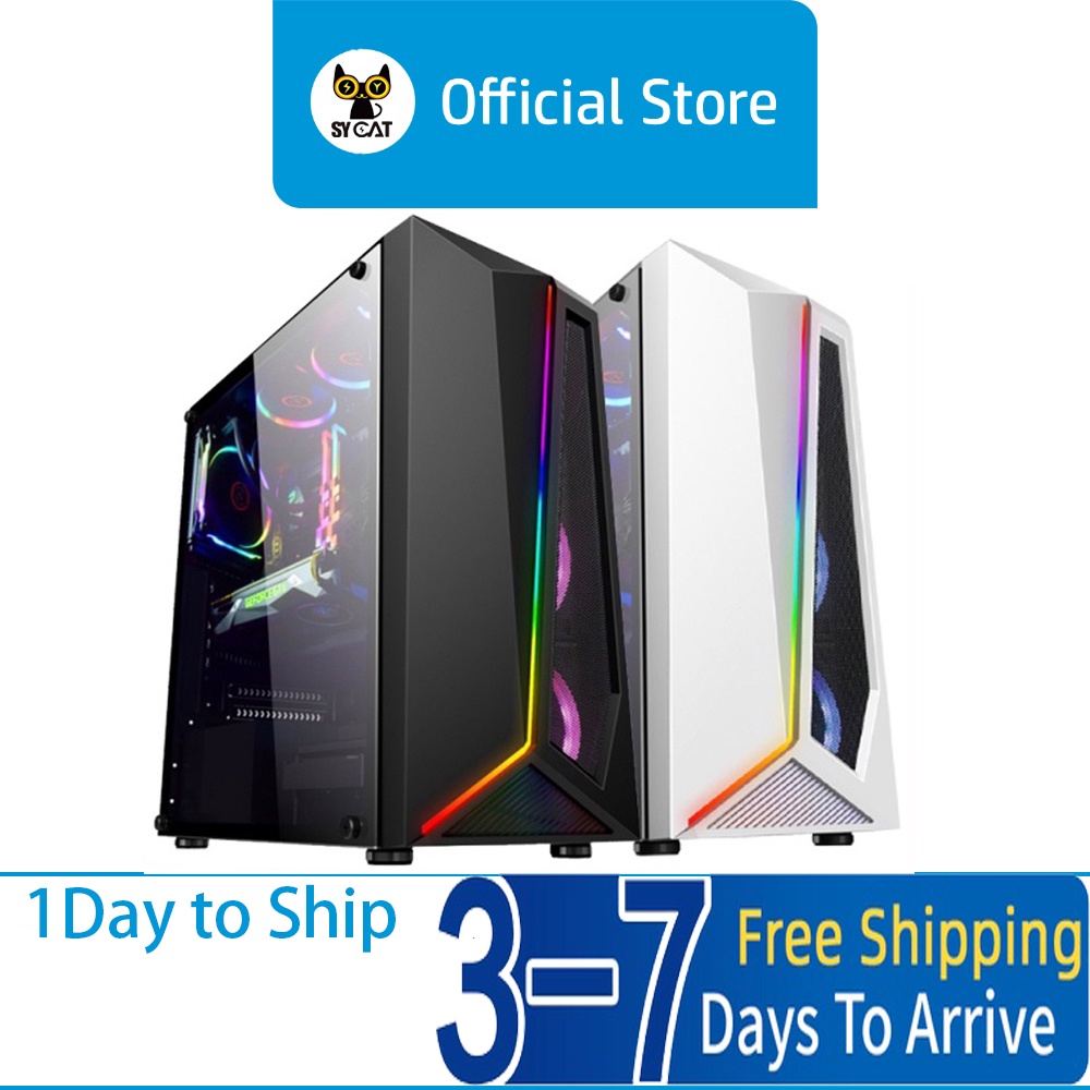 RGB Computer Case PC Case ATX CASE CPU Case Gaming Case Tempered Glass ...