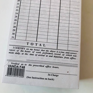 Daily Time Record DTR FORM 48 - VANDA (500pcs) | Shopee Philippines