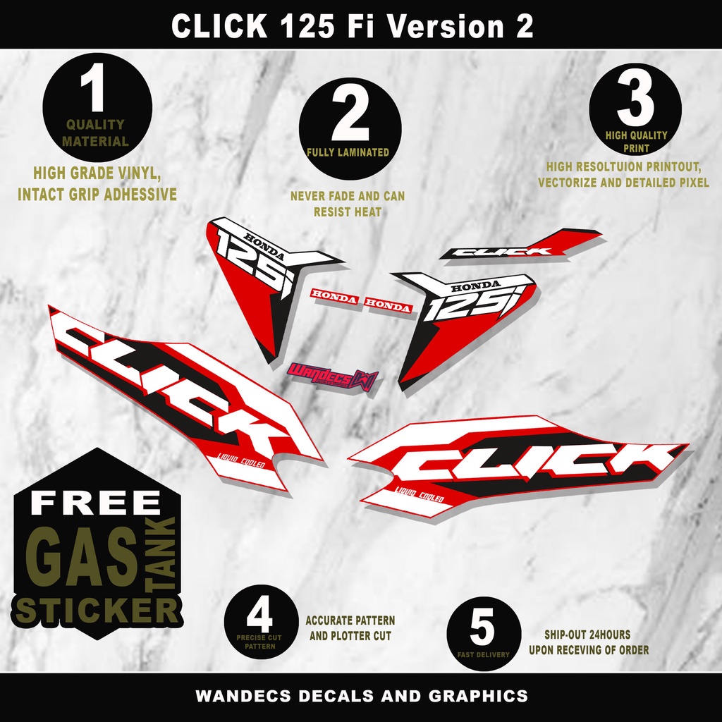 Honda Click 125 Fi Version 2 Stock Decals | Shopee Philippines