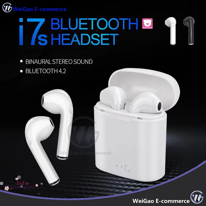 Wireless hand free Earbuds i7s TWS Headset with charge Box | Shopee ...