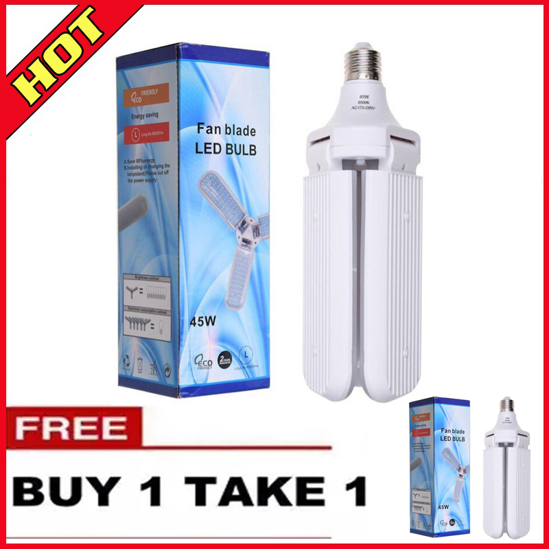 BUY 1 TAKE 1 45W 6500K AC170-265V Foldable Fan Blade LED Light Bulb ...