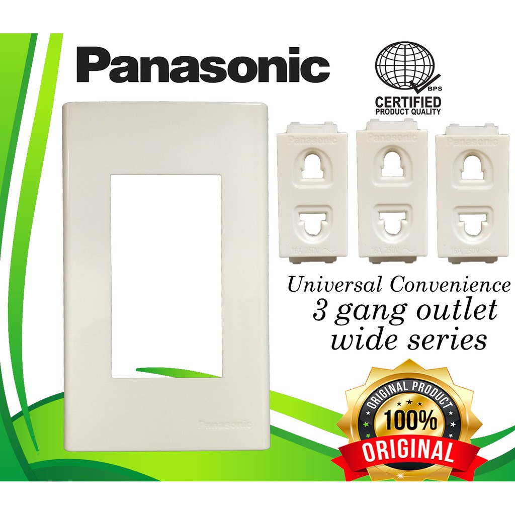 Panasonic 3gang univerasal outlet Wide Series Heavy Duty (Original ...