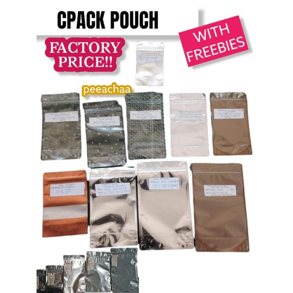 Cpack Stand up pouch and flat ziplock all sizes 100pcs with ziplock ...