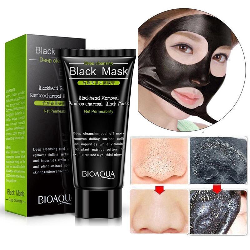 ORIGINAL BIOAQUA Bamboo Charcoal Black Mask Face Skin Care Blackhead ...
