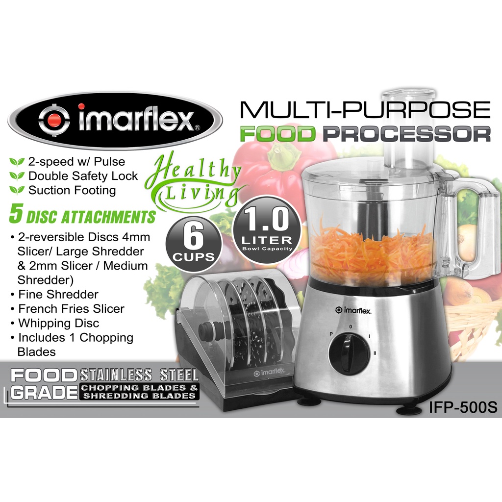 Imarflex IFP-500S Food Processor 1 liter | Shopee Philippines