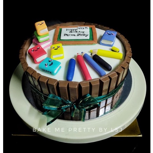Books fondant topper / Happy Teachers Day cake / School Topper | Shopee ...