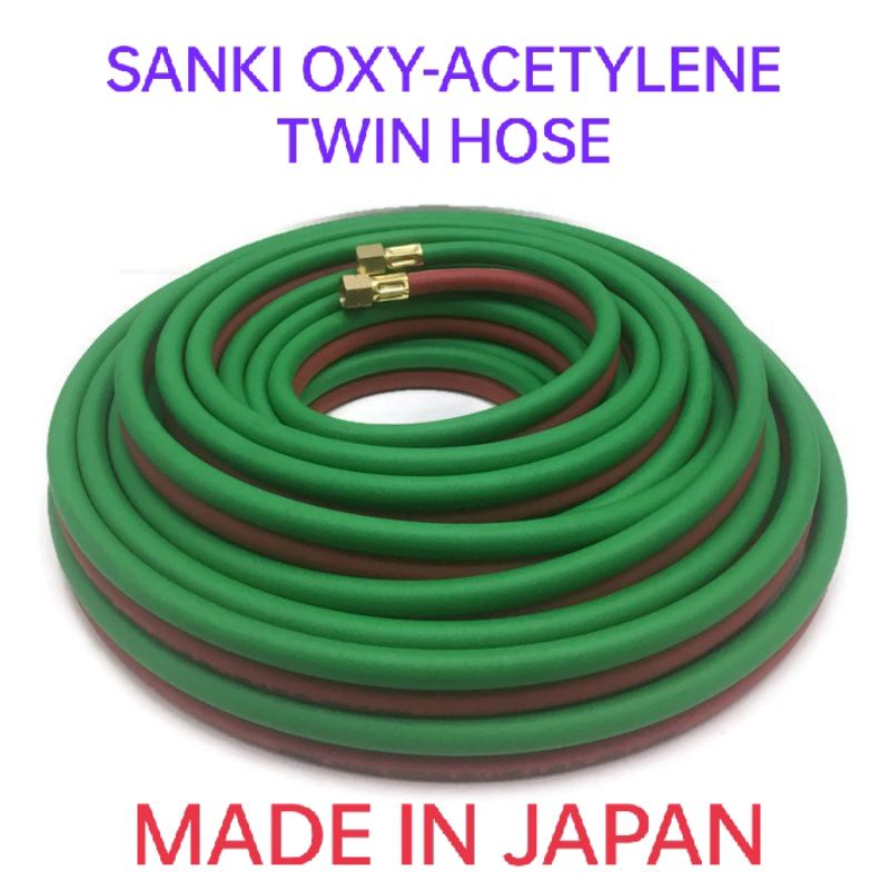 SANKI ACETYLENE TWIN HOSE CUTTING OUTFIT HOSE 15 20 25 FT MADE IN JAPAN ...