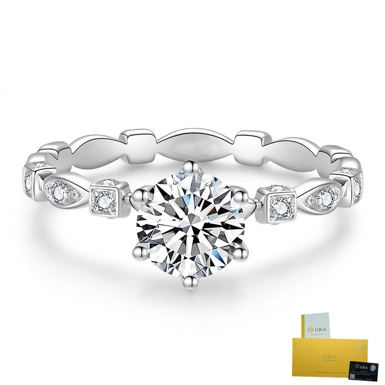 [With GRA Certificate]Popular Elegant Graceful Exquisite Light Luxury Inlaid 1 Karat Diamond ...