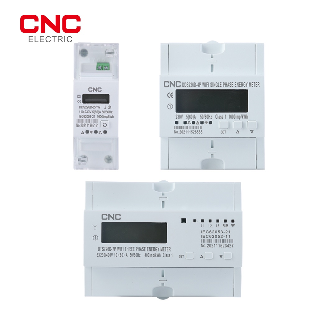 CNC Single Phase 220V 50/60Hz 65A Din Rail WIFI Smart Energy Meter ...