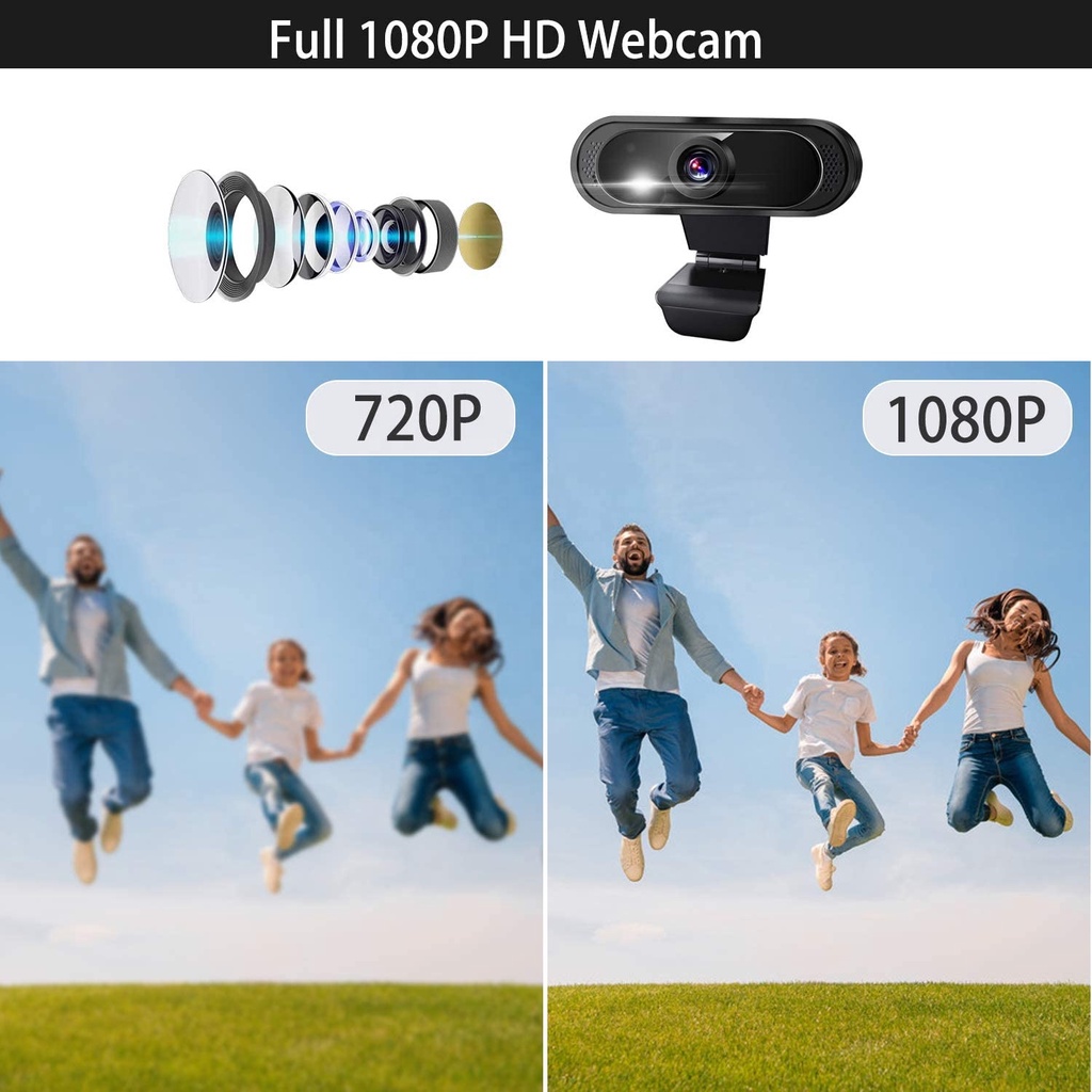 ANSEN Webcam for PC Laptop Online Class 2K 1080P HD USB Web Camera with ...