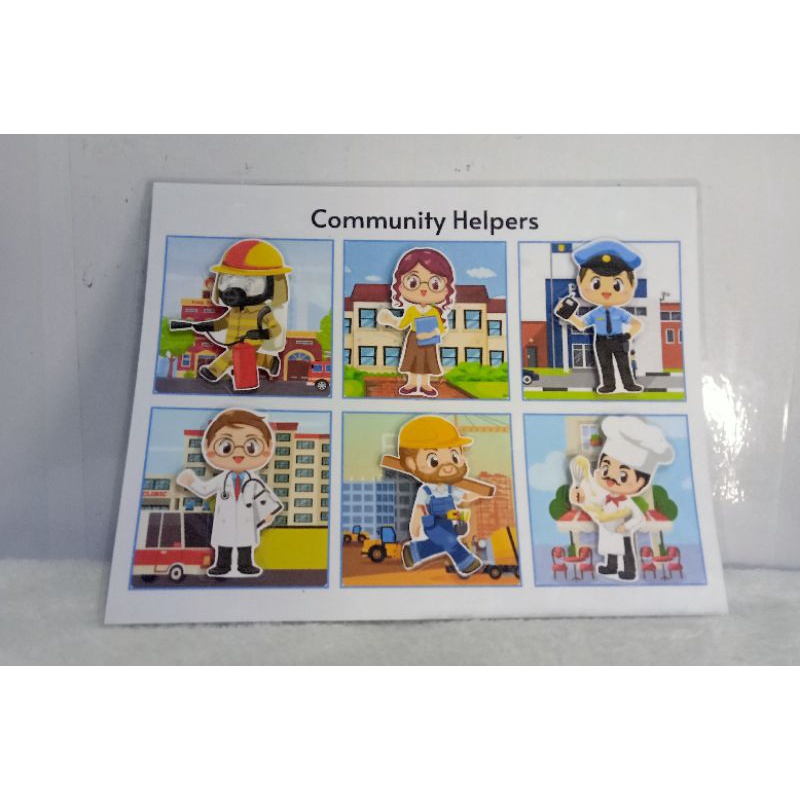 Community Helpers Interactive Busy Book Laminated Activity For Learning ...