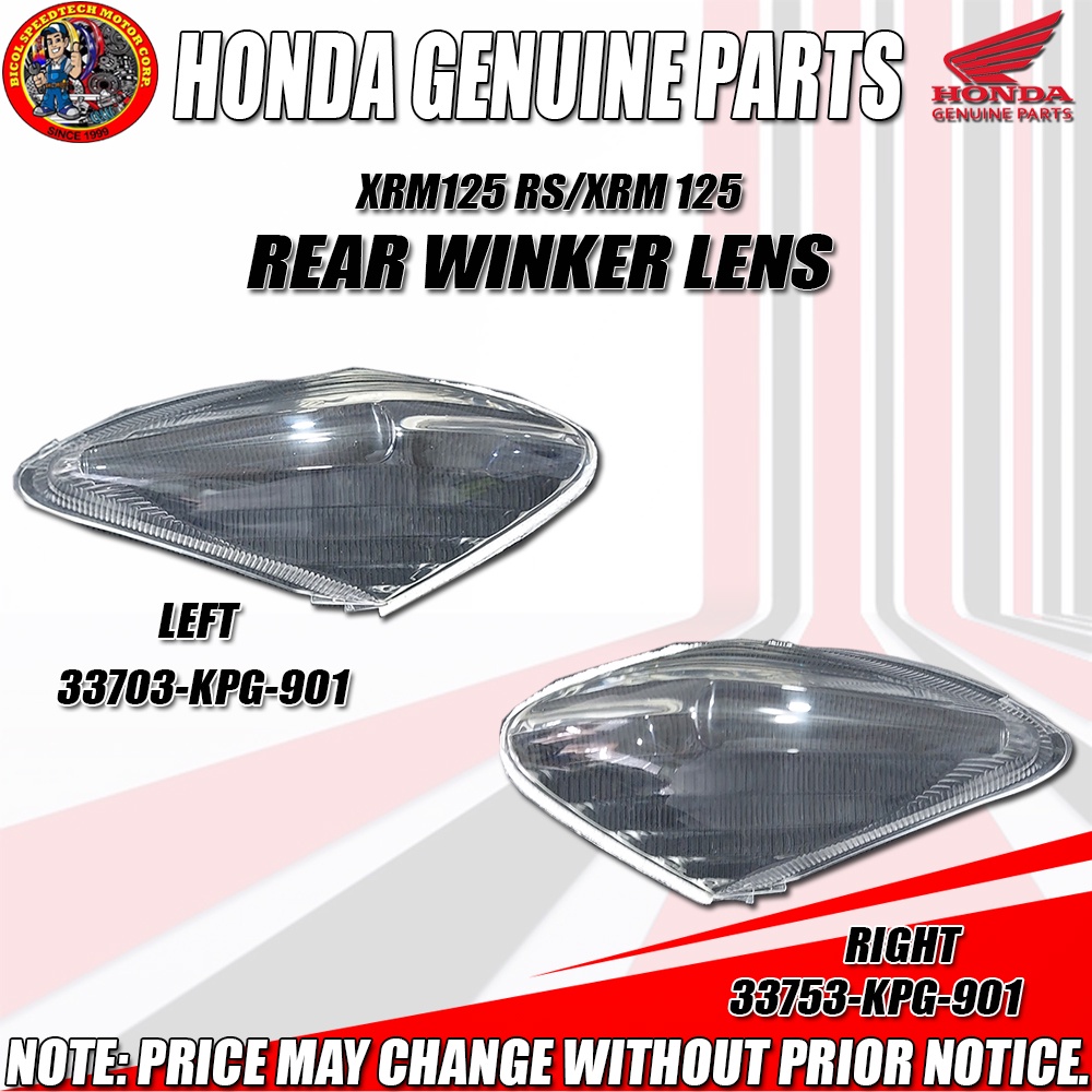 XRM125 RS/XRM 125 REAR WINKER LENS (HPI) (Genuine: LEFT- 33703-KPG-901 ...