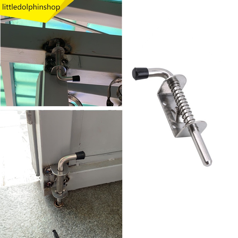 (COD) Silver Stainless Steel Spring Door Latch Bolt Lock | Shopee ...