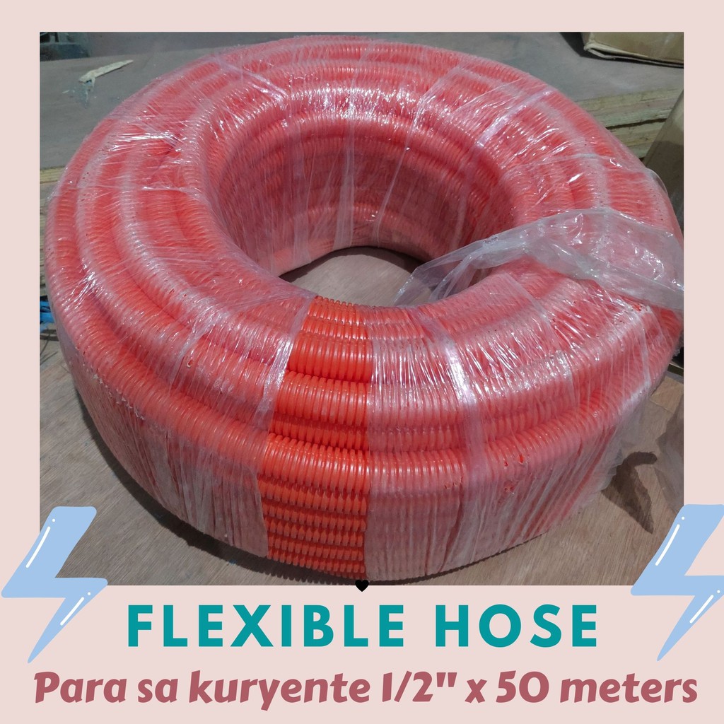 Flexible Hose Para sa Kuryente Electrical Use Conduit Pipe 1/2 " x 50 meters - PVC Corrugated ...